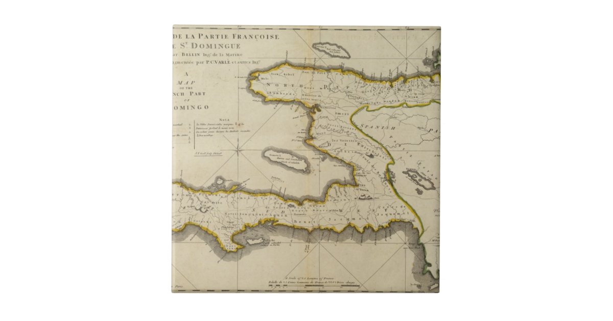 Atlas Map of Haiti Tile | Zazzle