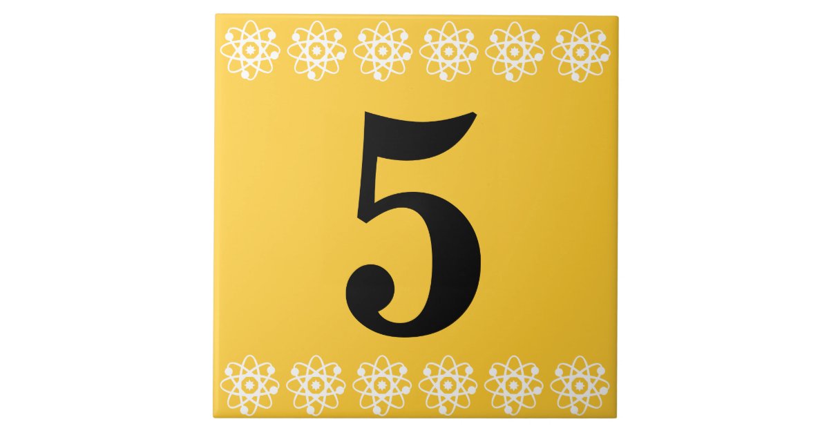 Atomic House Number Tile | Zazzle