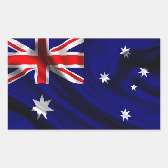 Australia Flag Fabric Rectangular Sticker | Zazzle.com.au