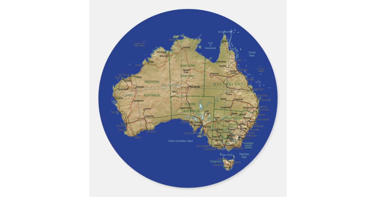 Australia Map Sticker | Zazzle