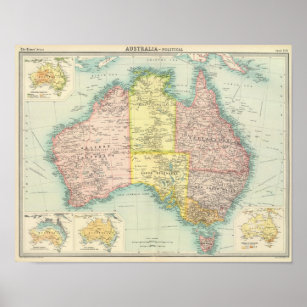Australia Map Posters & Photo Prints | Zazzle AU