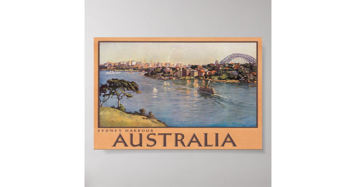 Australia Sydney Harbour Bridge Vintage Travel Poster | Zazzle