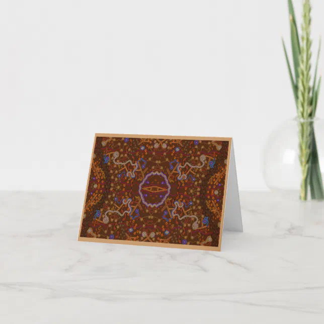 Australian Aboriginal-style Walkabout Art Design Thank You Card | Zazzle