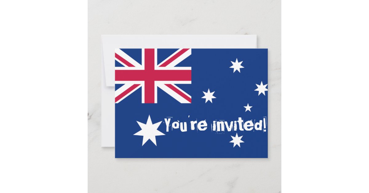 Australian Flag Party Invites | Zazzle
