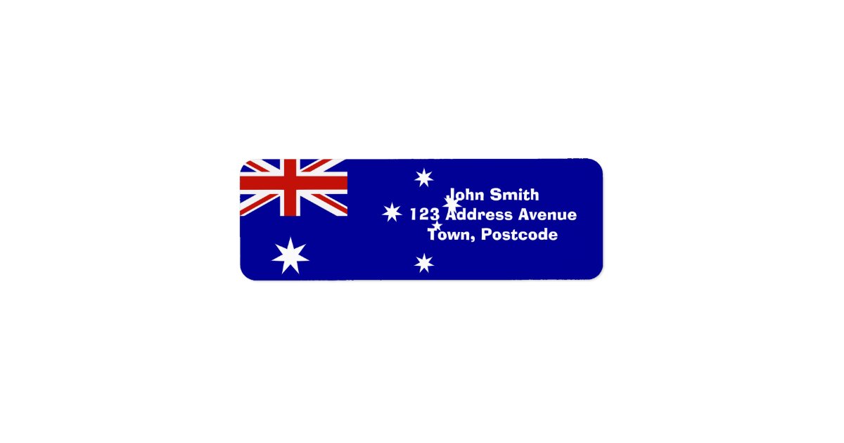 Australian flag return address label | Zazzle