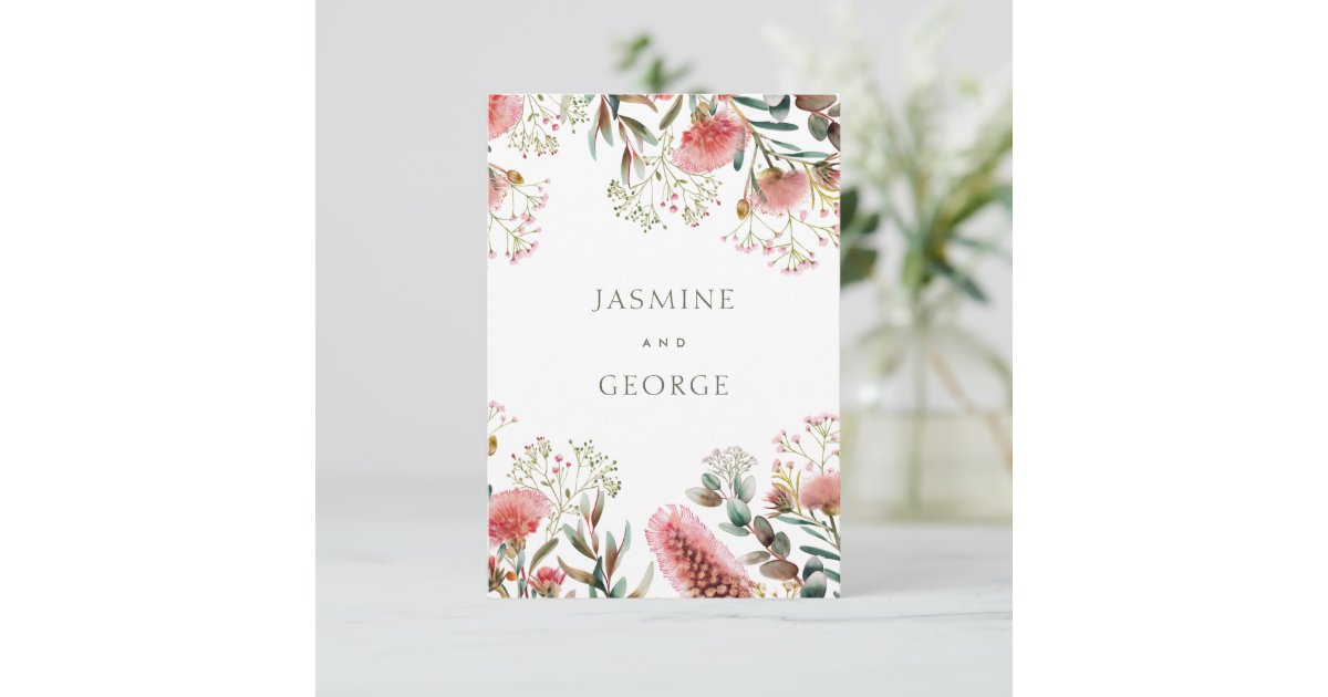 Australian Native Wildflower Wedding Enclosure Card | Zazzle