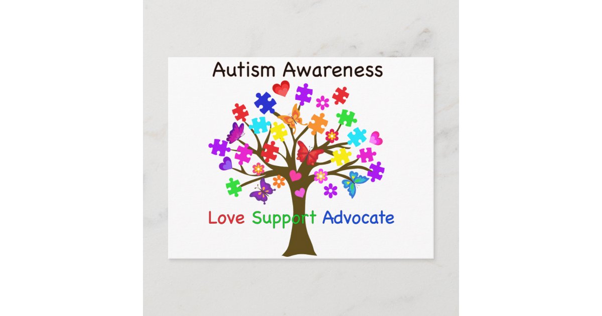 Autism Awareness Tree Postcard | Zazzle
