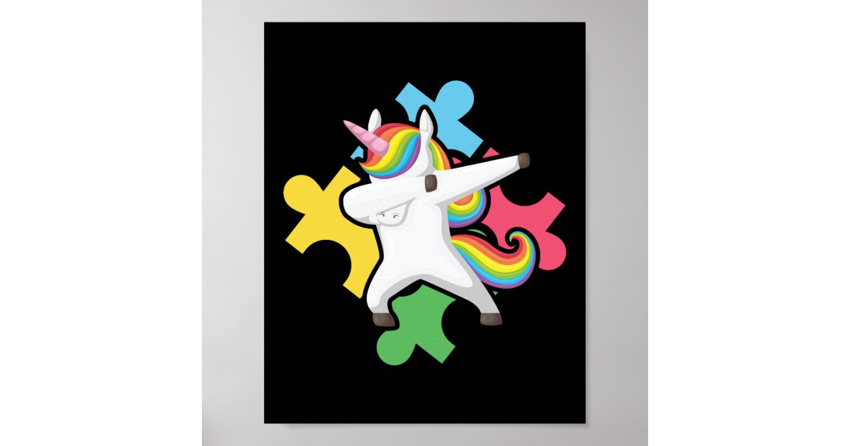 Autism Dab Sped Teacher Autism Unicorn Poster | Zazzle