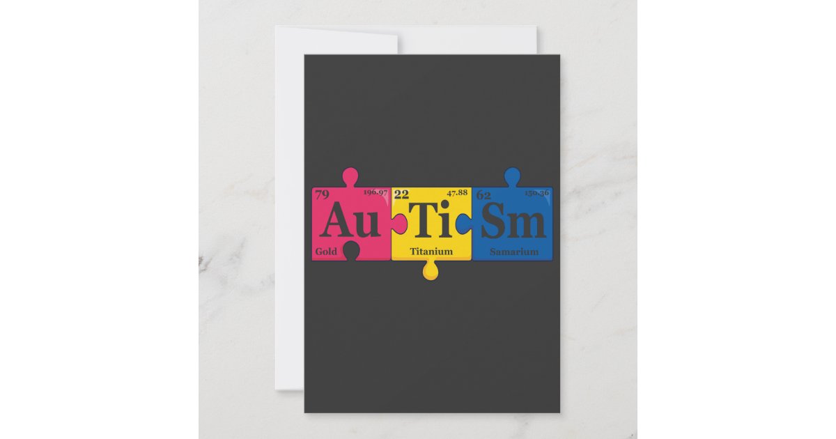 Autism Elements Periodic Table Awareness Chemistry Invitation | Zazzle