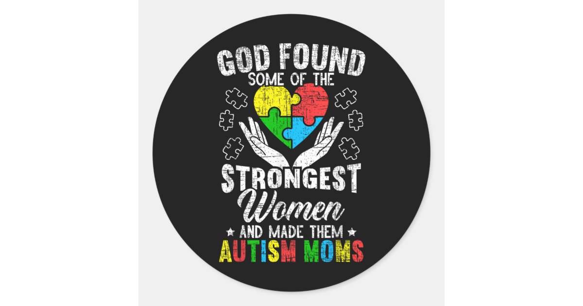 Autism Mum Asd Awareness Autism Spectrum Disorder Classic Round Sticker ...