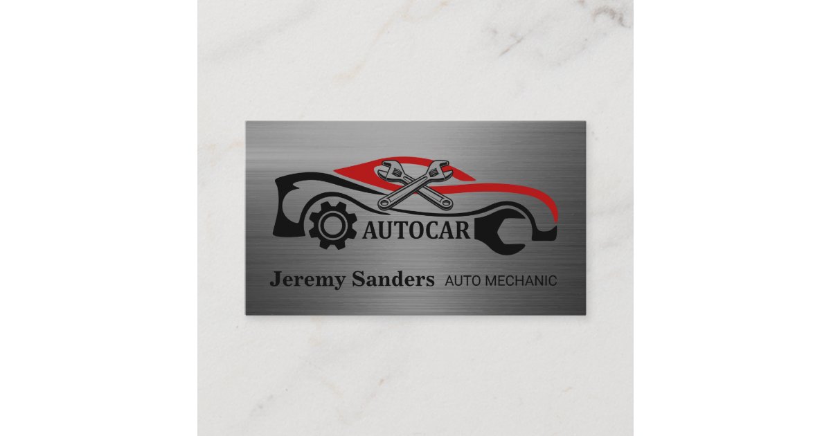 Auto Mechanic Tech | Wrenches Business Card | Zazzle