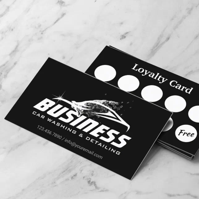 Automotive Car Washing Auto Detailing Loyalty Business Card | Zazzle