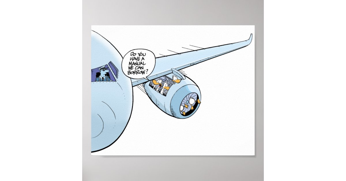 Aviation Humour Cartoon Poster | Zazzle