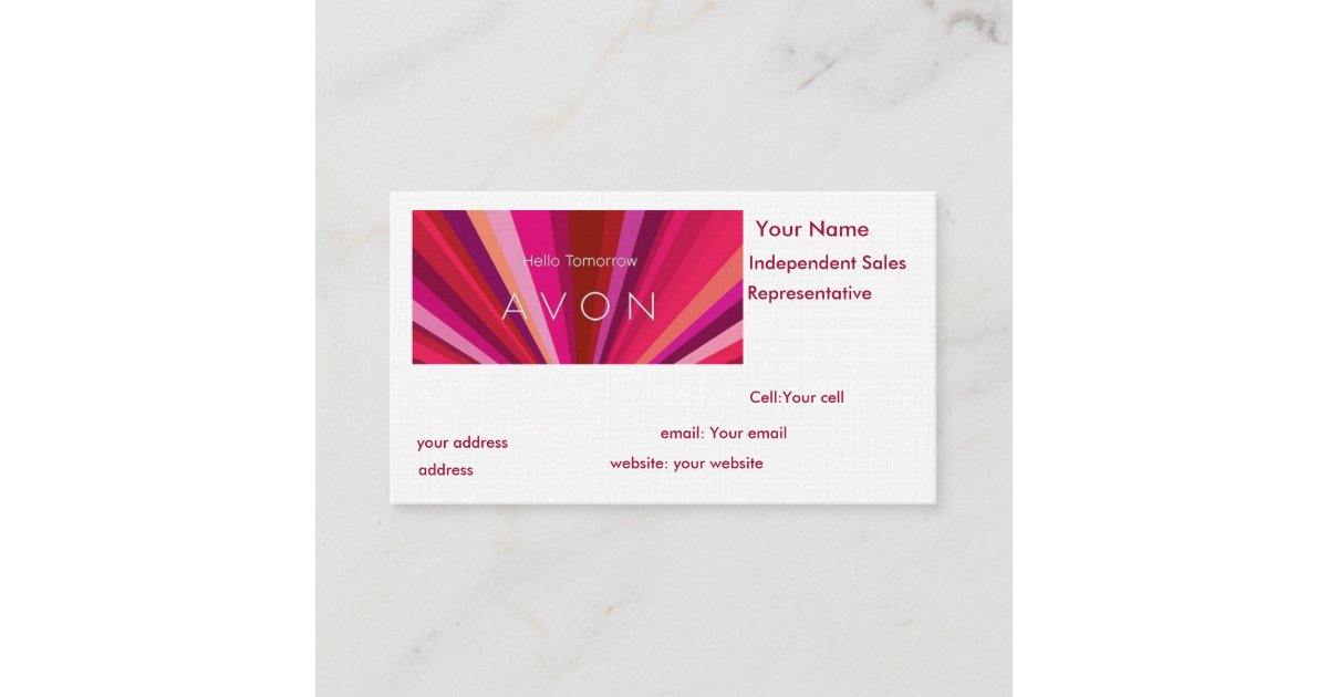 Avon Sales Representative Business Card | Zazzle