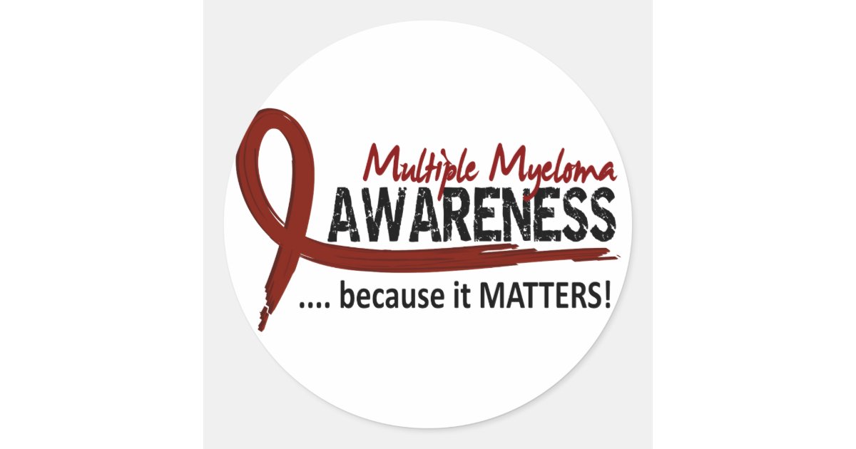 Awareness 2 Multiple Myeloma Classic Round Sticker | Zazzle