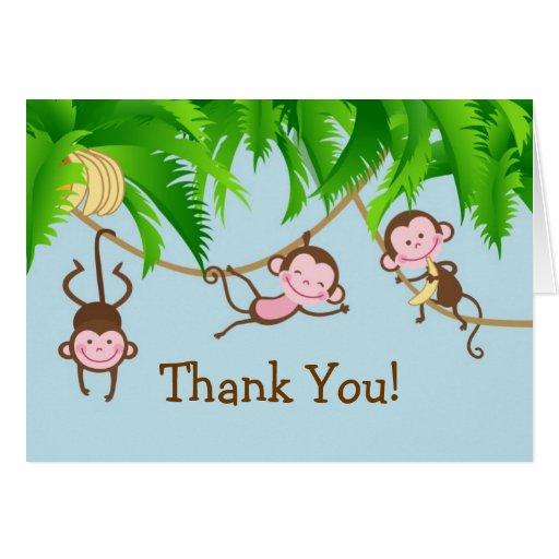 Baby Monkeys Thank You Note Card | Zazzle