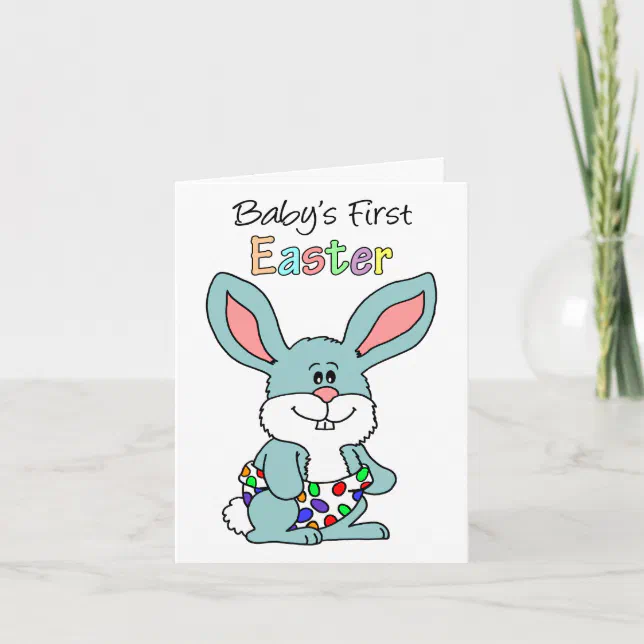 Baby's First Easter Cute Bunny Card | Zazzle