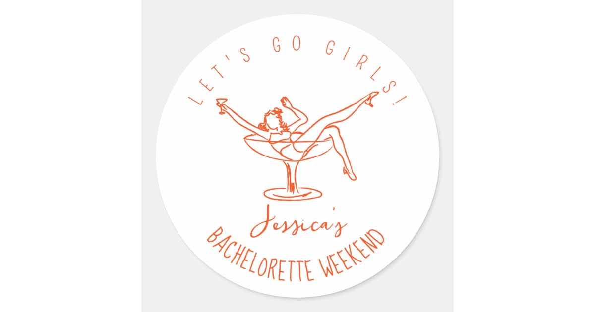 Bachelorette favour personalised sticker | Zazzle