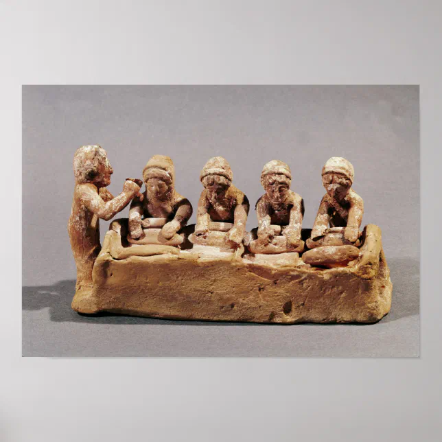 Bakers kneading dough at Thebes Poster | Zazzle