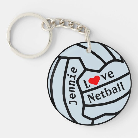 Ball Design Personalised Netball Keyring | Zazzle.com.au