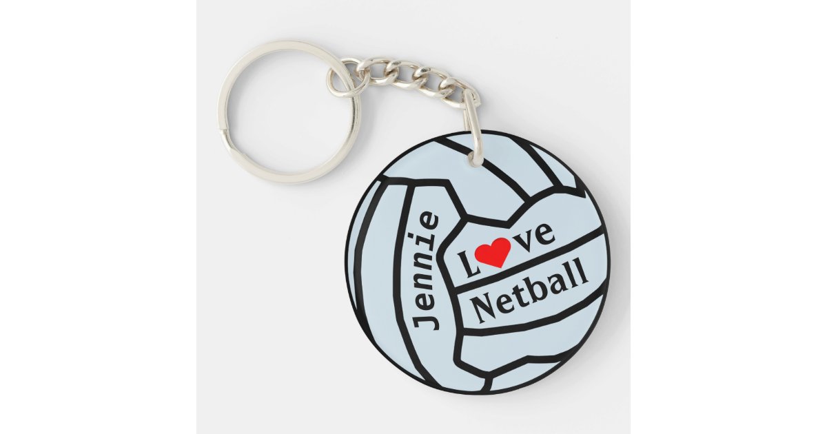 Ball Design Personalised Netball Keyring | Zazzle