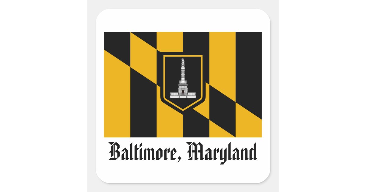Baltimore Flag Square Sticker | Zazzle