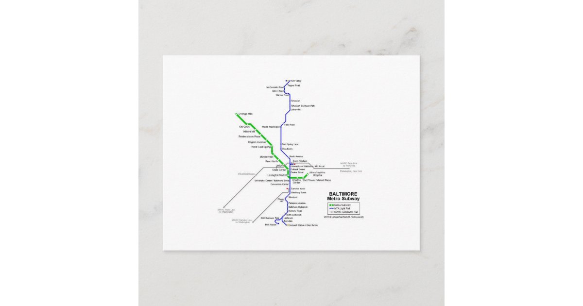 Baltimore subway postcard | Zazzle