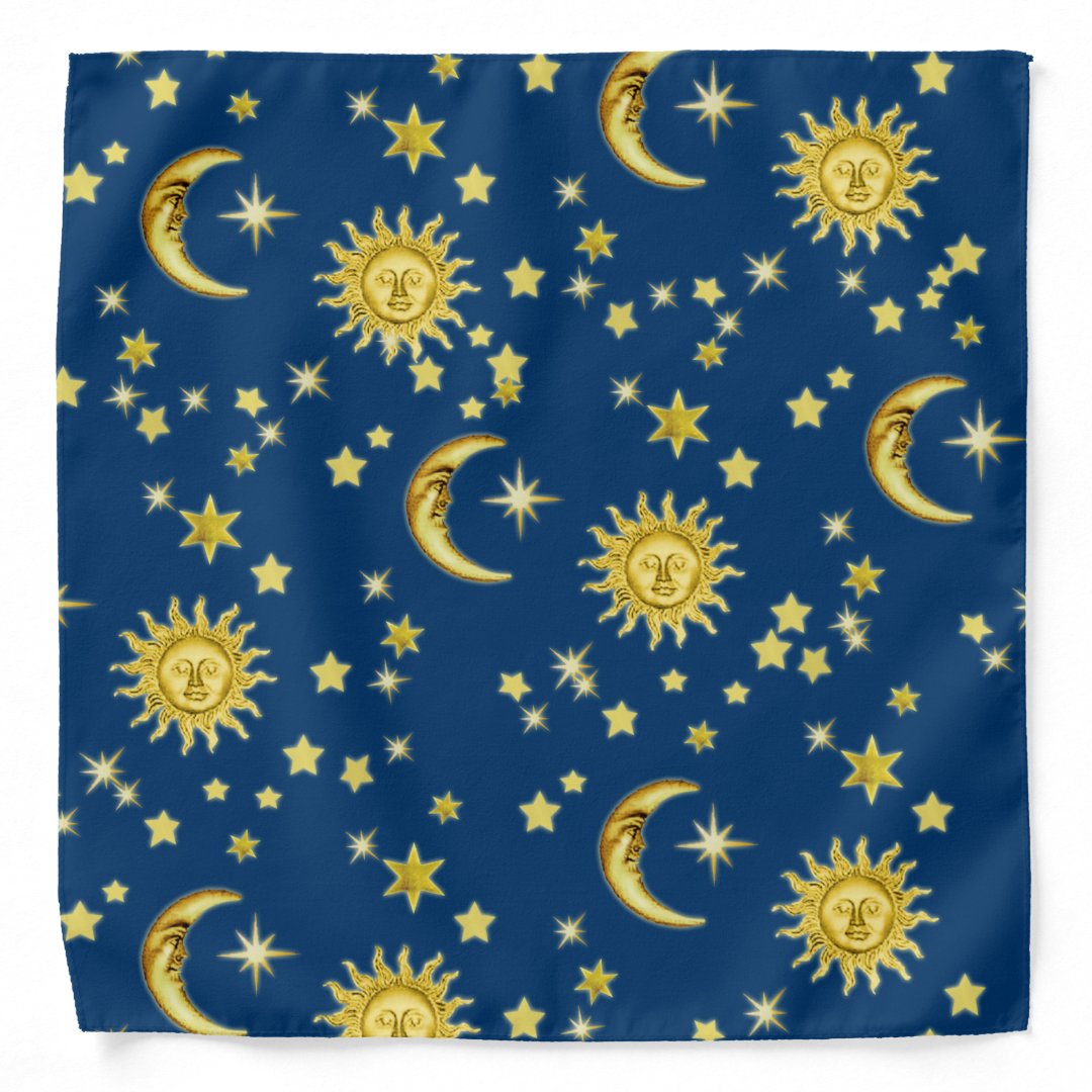 Bandana with Sun, Moon & Stars | Zazzle