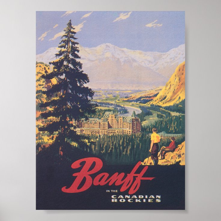 Banff Canada Vintage Travel Poster | Zazzle