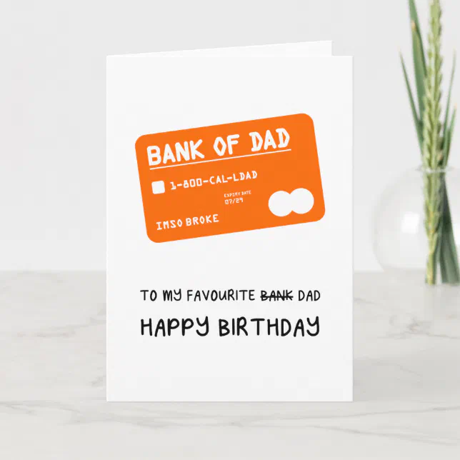 Bank of Dad Funny Father's Day ATM Card | Zazzle