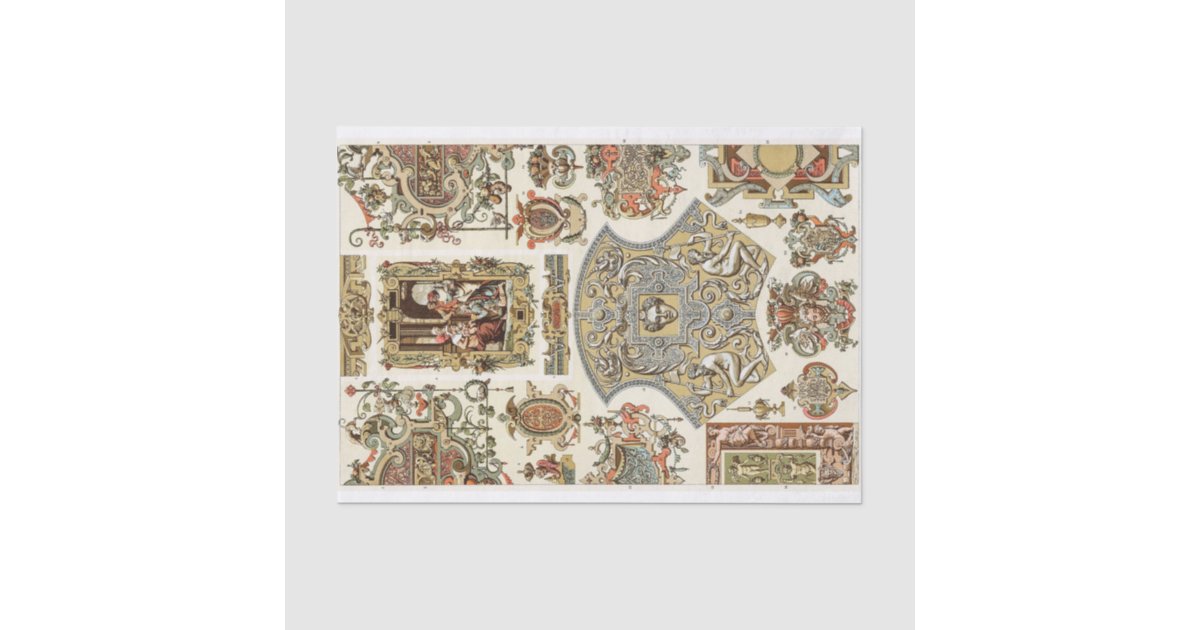 Baroque style decoupage paper | Zazzle