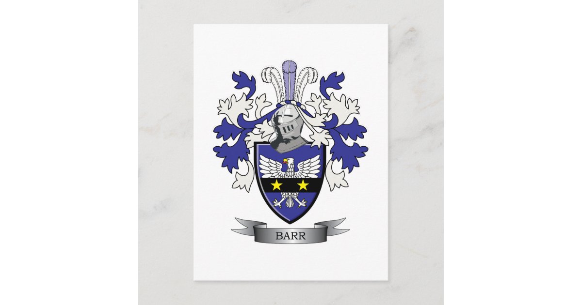 Barr Family Crest Coat of Arms Postcard | Zazzle