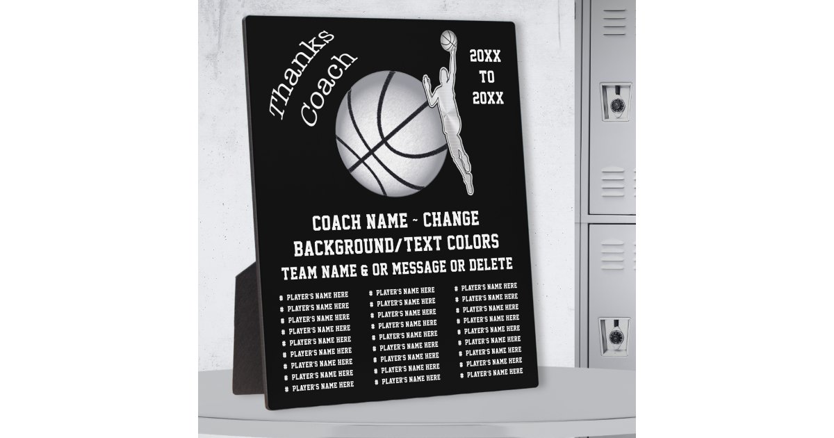 Basketball Coach Thank You Gifts, Basketball Coach Plaque | Zazzle