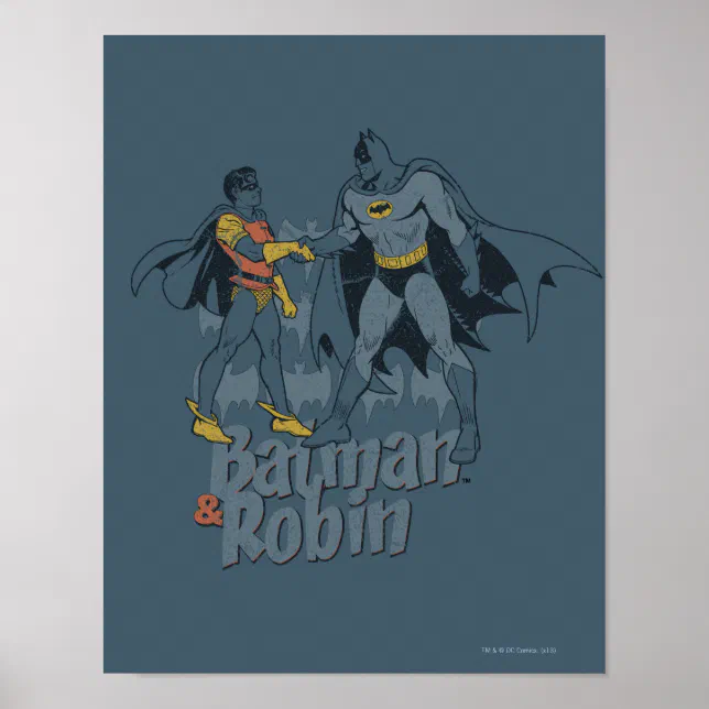 Batman And Robin Distressed Graphic Poster | Zazzle