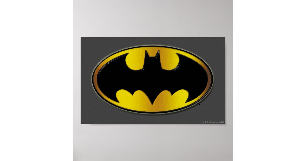 Batman Symbol | Oval Gradient Logo Poster | Zazzle