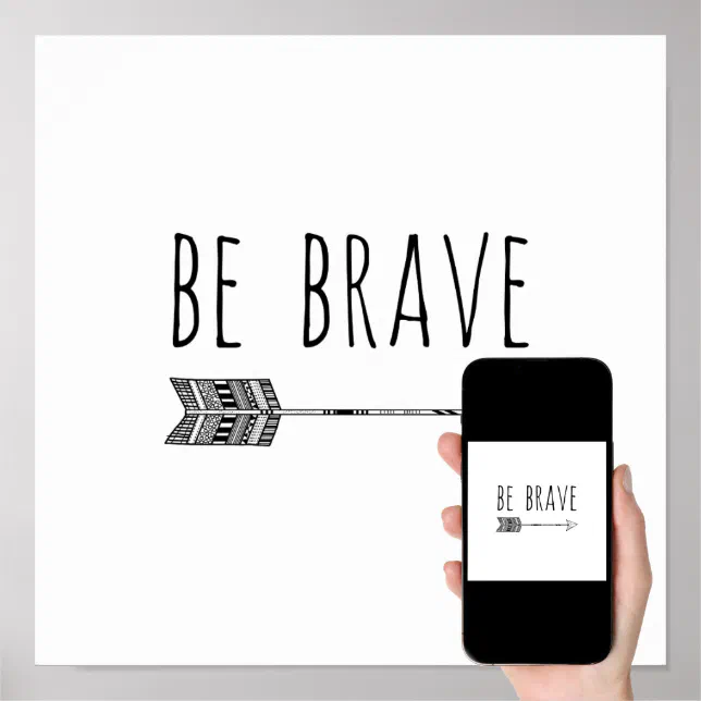 Be Brave Arrow Nursery Print | Zazzle