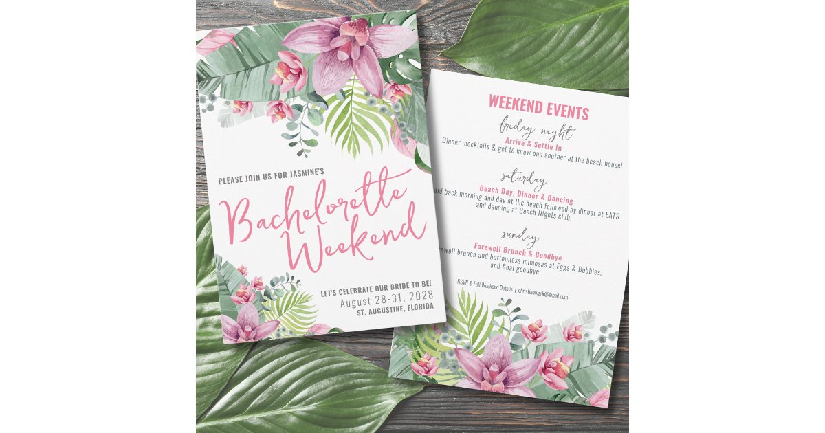 Beach Girls Weekend Bachelorette Party Invitation | Zazzle