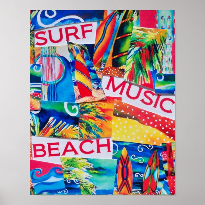 Beach & Surf Collage Poster | Zazzle.com.au