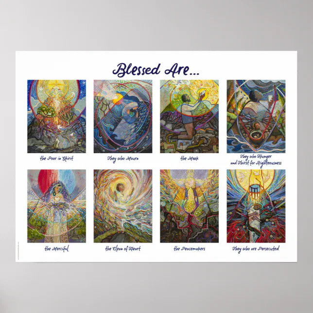 Beatitudes Illustrated Christian Poster | Zazzle