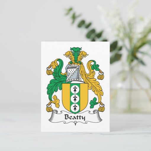 Beatty Family Crest Postcard | Zazzle