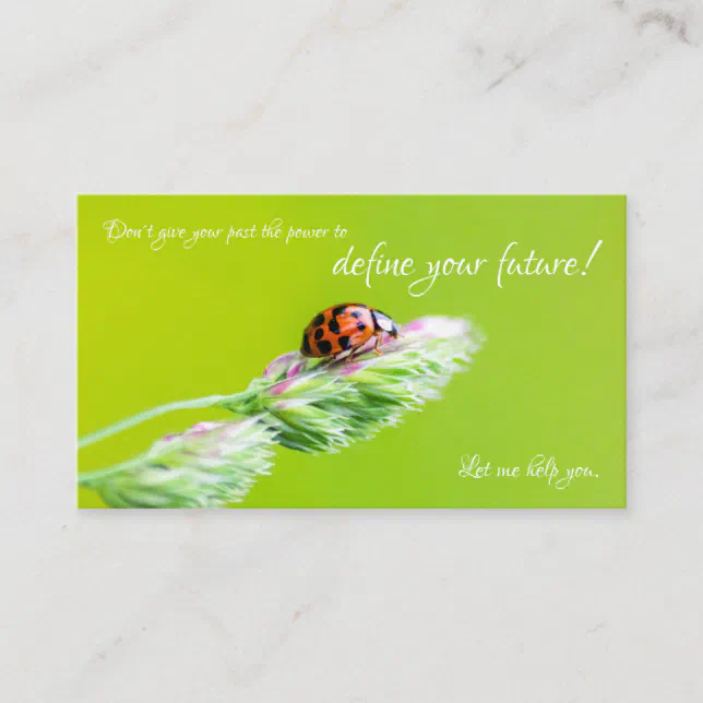 Beautiful ladybug with positive motivational quote business card | Zazzle