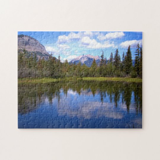 Beautiful lake landscape jigsaw puzzle | Zazzle.com.au