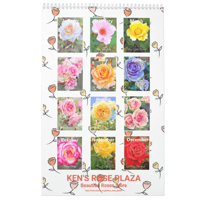 Beautiful Roses Art Calendar カレンダー | Zazzle
