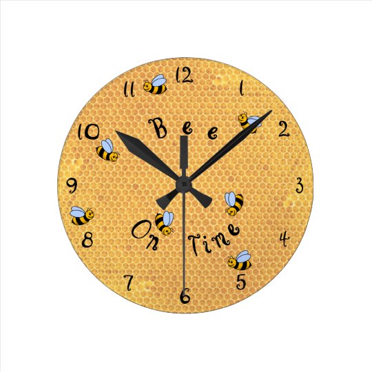 Bee On Time Round Wall Clock | Zazzle.com.au