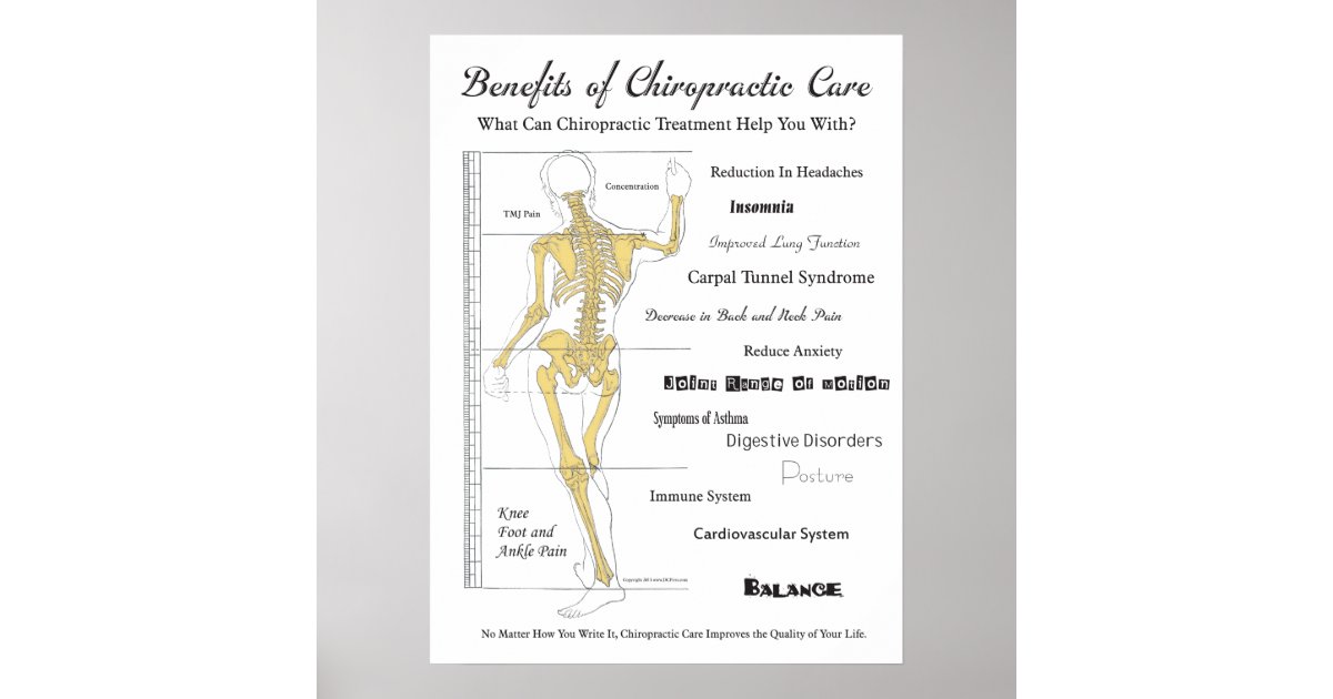 Benefits of Chiropractic Care Poster Wall Chart | Zazzle Benefits of Chiropractic Care Poster Wall Chart | Zazzle