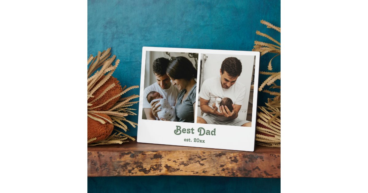 Best Dad Est First Father's Day Photo Collage Plaque | Zazzle
