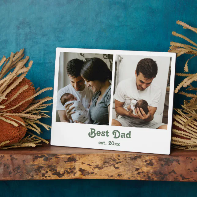 Best Dad Est First Father's Day Photo Collage Plaque | Zazzle