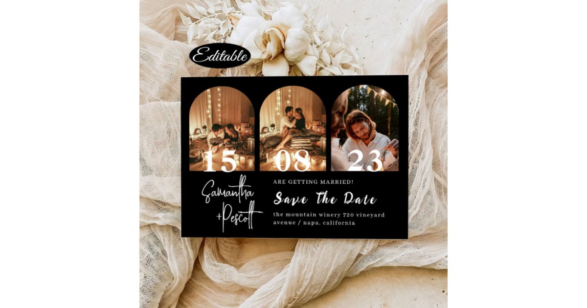 Beutiful Minimal Save The Date Arch Invitation | Zazzle
