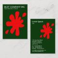 Big Blot - Red on Dark Green 003300 Business Card | Zazzle