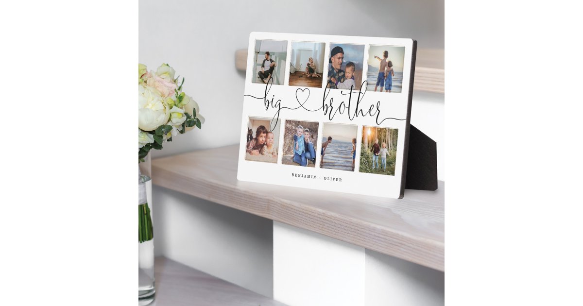Big Brother Script Brothers Gift Photo Collage Plaque | Zazzle